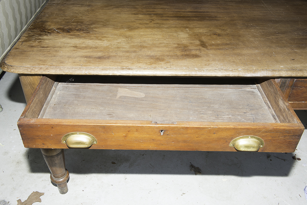Large English Country Walnut Work Table | EBTH